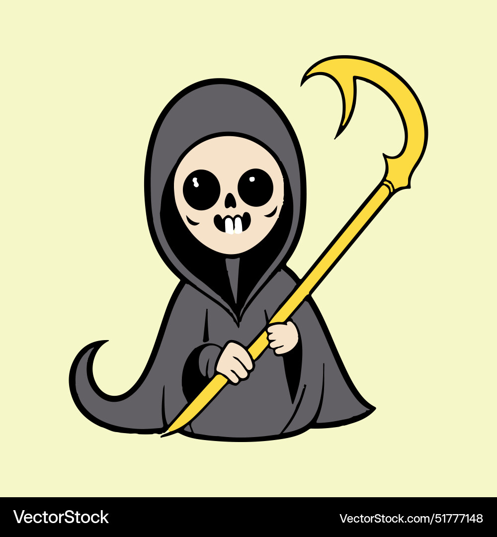 Cute grim reaper Royalty Free Vector Image - VectorStock