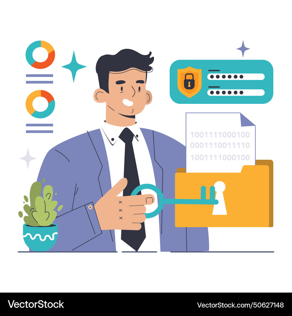 Data encryption personal information internet Vector Image