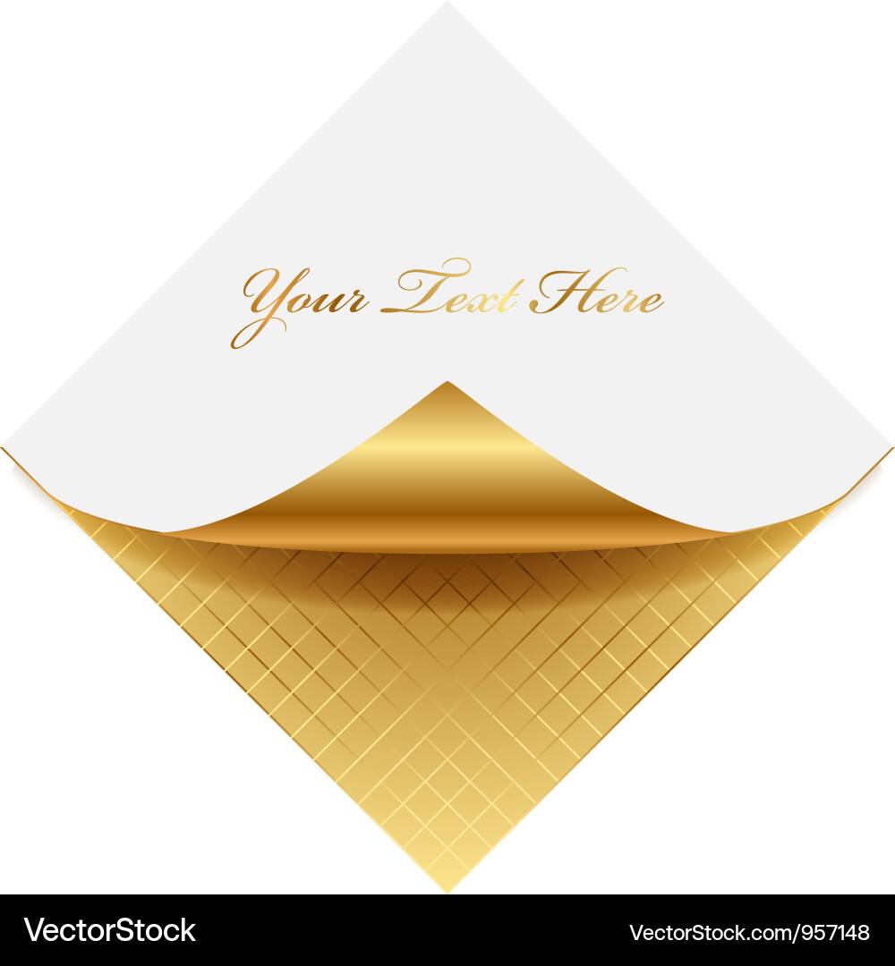 Golden note paper Royalty Free Vector Image - VectorStock