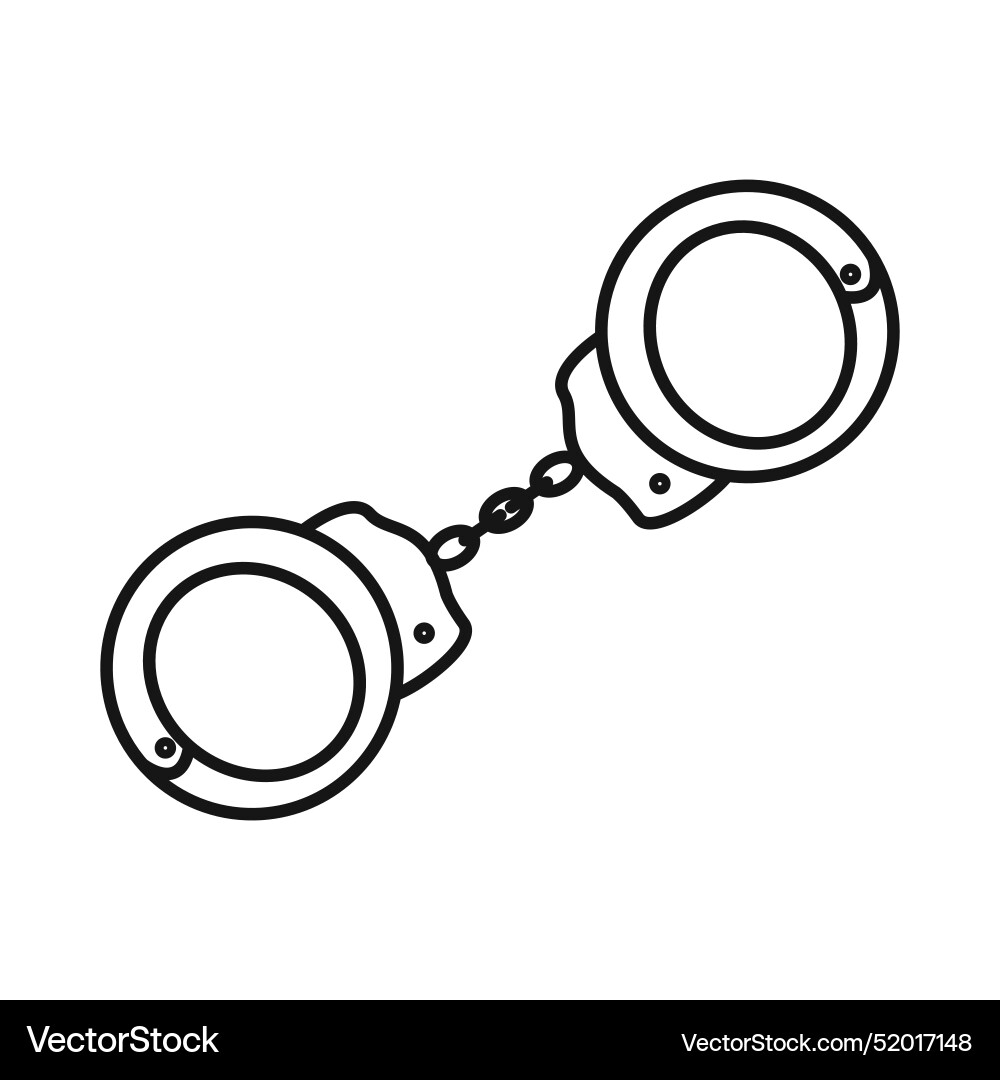 Handcuffs icon black line art Royalty Free Vector Image