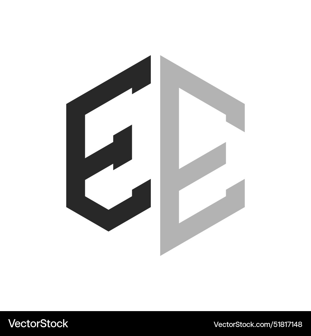 Modern unique hexagon letter ee logo design Vector Image