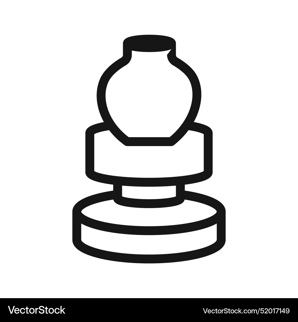 Handmade pottery icon black line art Royalty Free Vector
