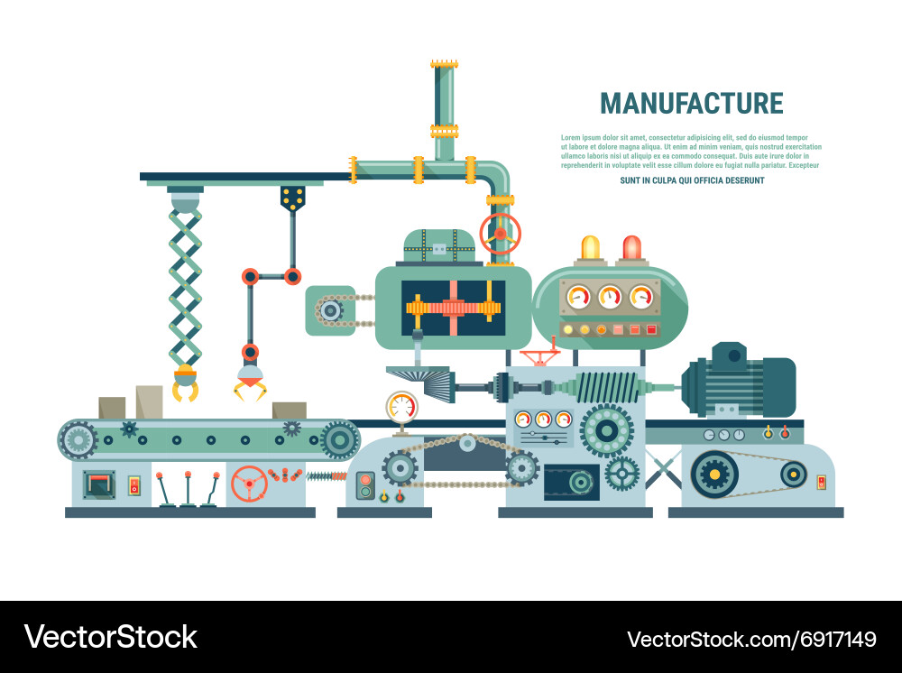 Industrial abstract machine in flat style Vector Image
