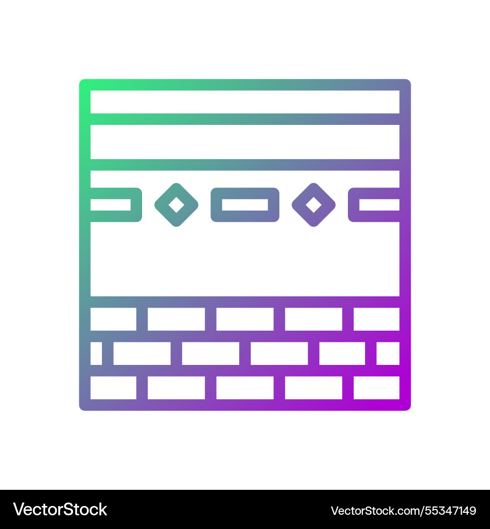 Kaaba minimalist icon gradient style Royalty Free Vector