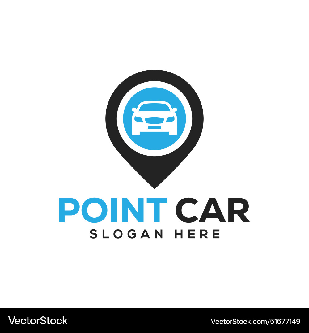Point car logo design concept or auto Royalty Free Vector