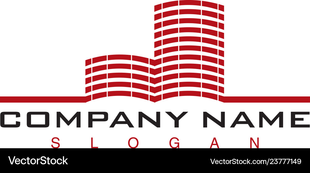 Red building logo Royalty Free Vector Image - VectorStock