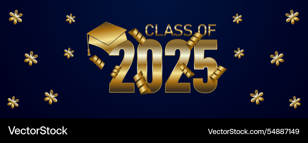 Senior class of 2025 invitation card template Vector Image