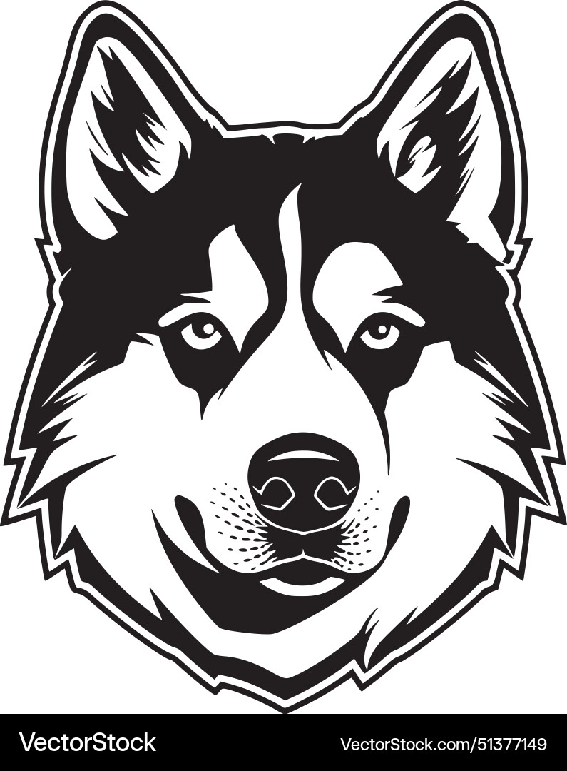 Siberian husky - minimalist and flat logo Vector Image