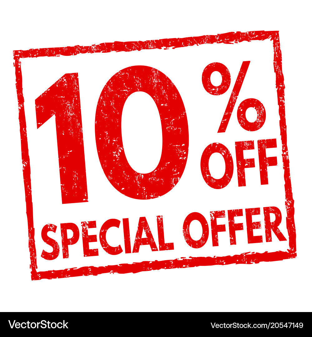 Special offer 10 off grunge rubber stamp Vector Image