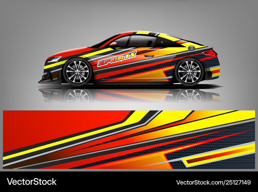 Sport car racing wrap design Royalty Free Vector Image