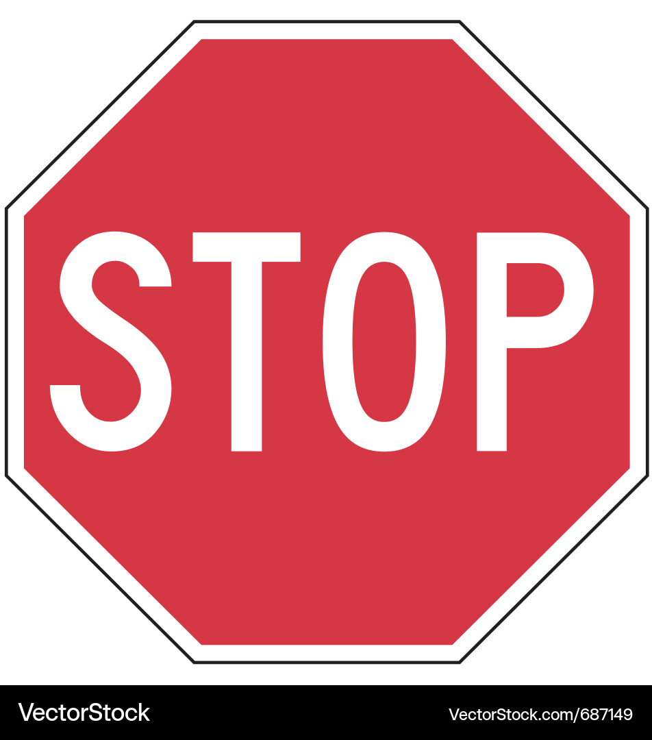 Stop sign Royalty Free Vector Image - VectorStock