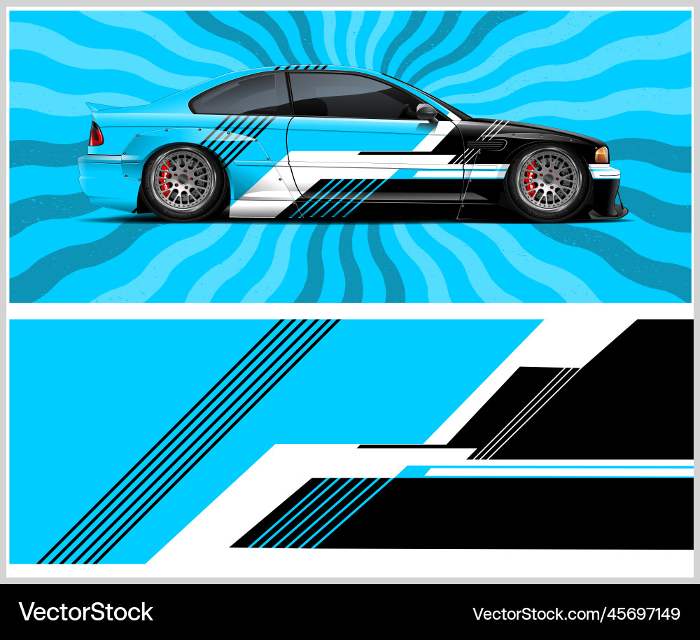 Vehicle vinyl wrap design for Royalty Free Vector Image