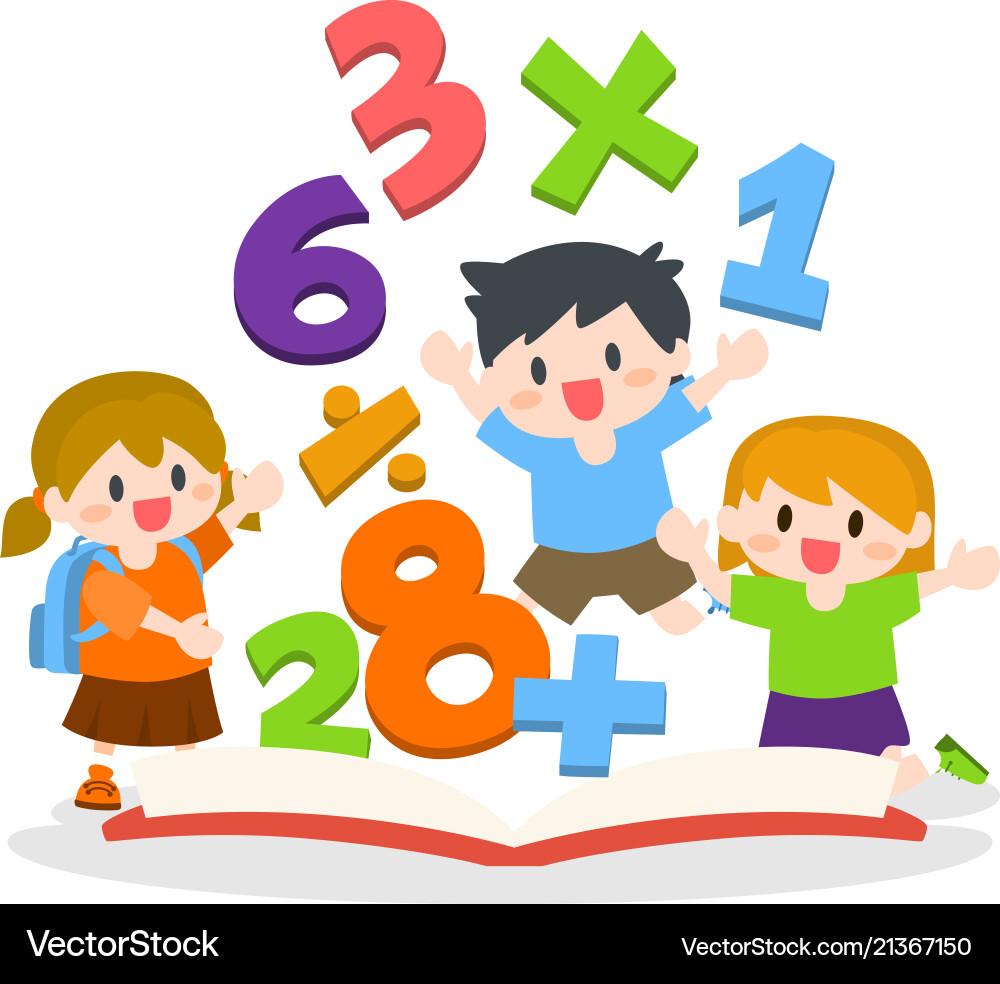 Children Learning Math Royalty Free Vector Image