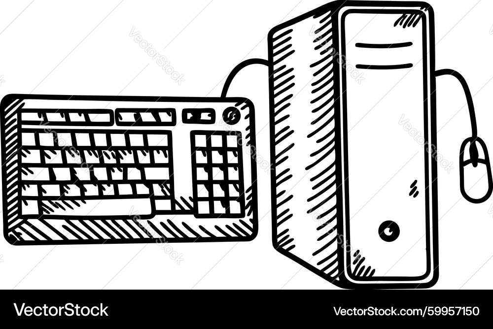 Computer Keyboard Sketch – Royalty-Free Vector | VectorStock