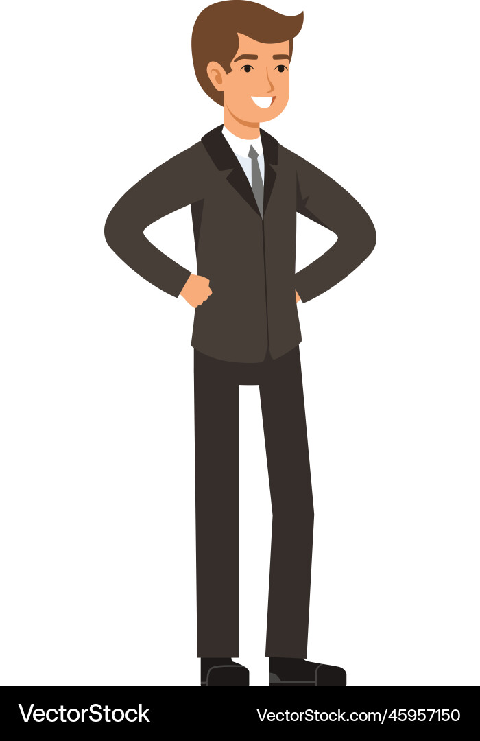 Confident smiling businessman character cartoon Vector Image
