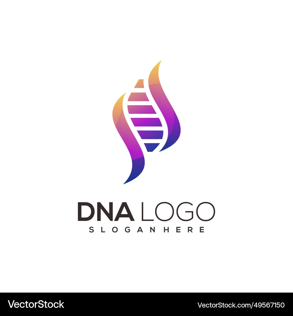 Dna logo colorful gradient abstract Royalty Free Vector