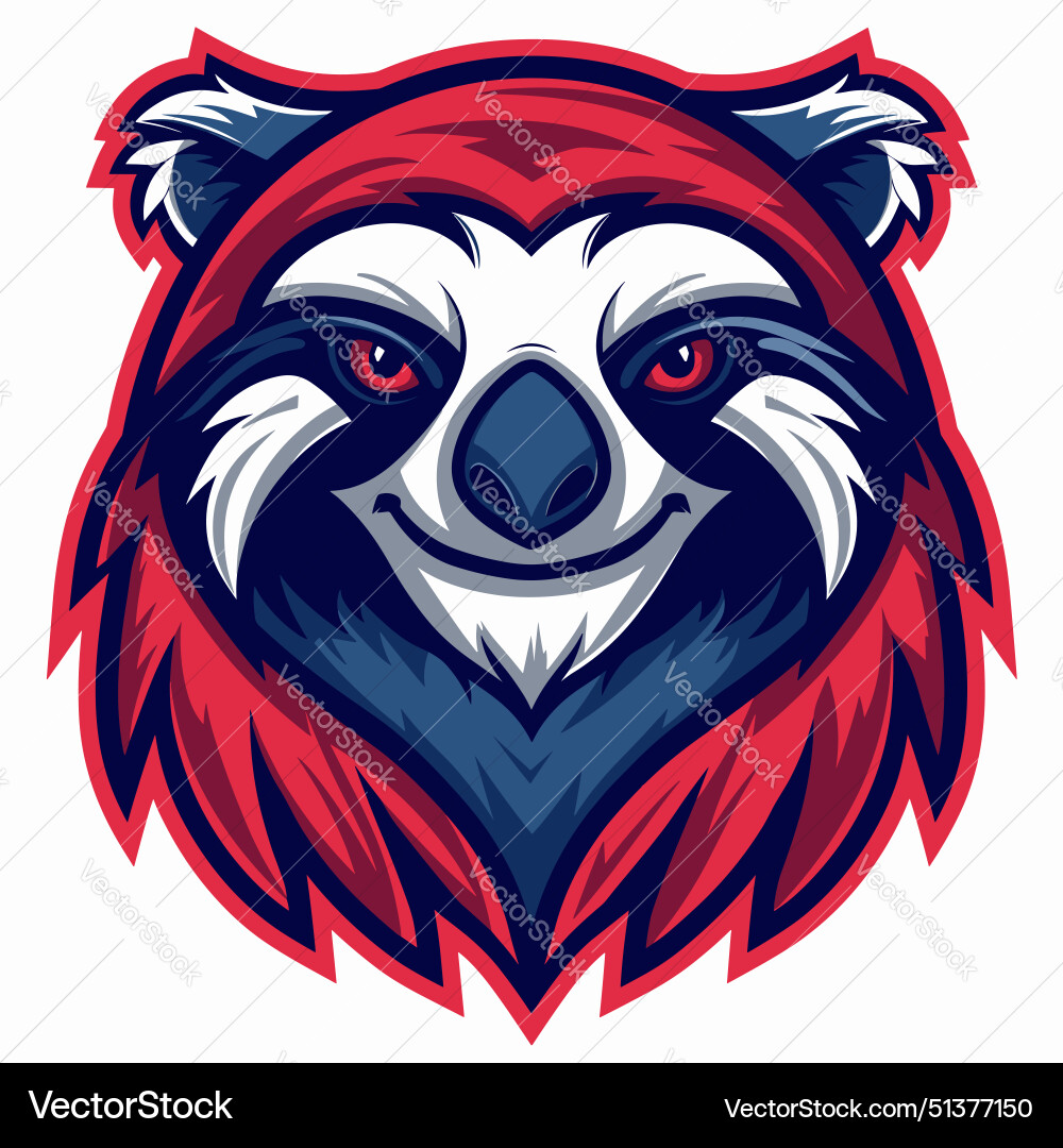 Esport logo sloth lazybones icon sticker logotype Vector Image