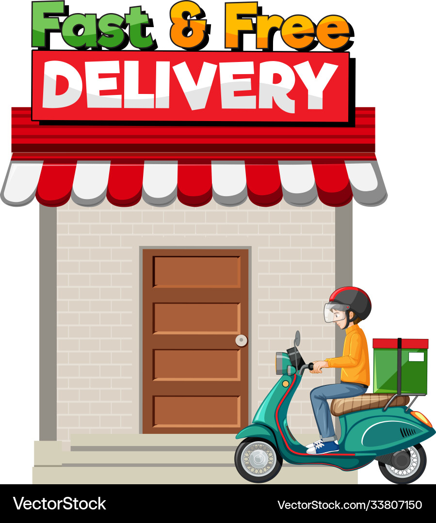 Fast and free delivery logo Royalty Free Vector Image