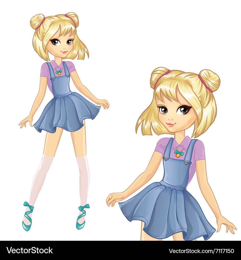 Girl in school uniform Royalty Free Vector Image