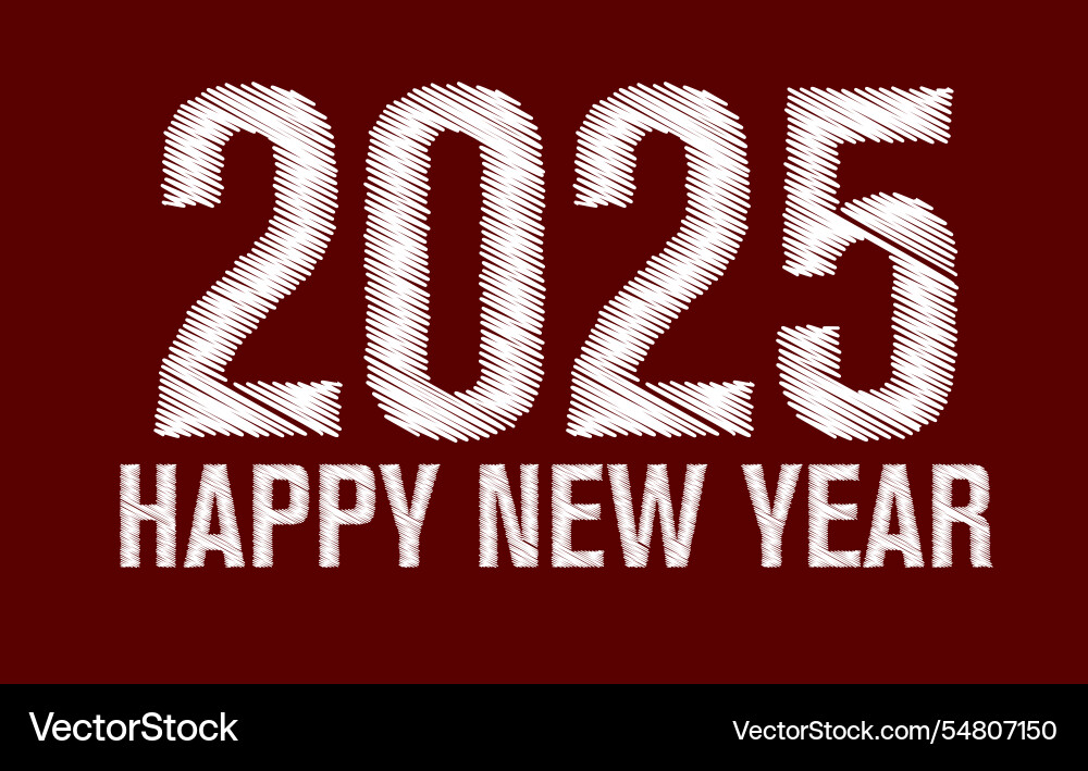 Happy new year 2025 chalk scribble abstract Vector Image