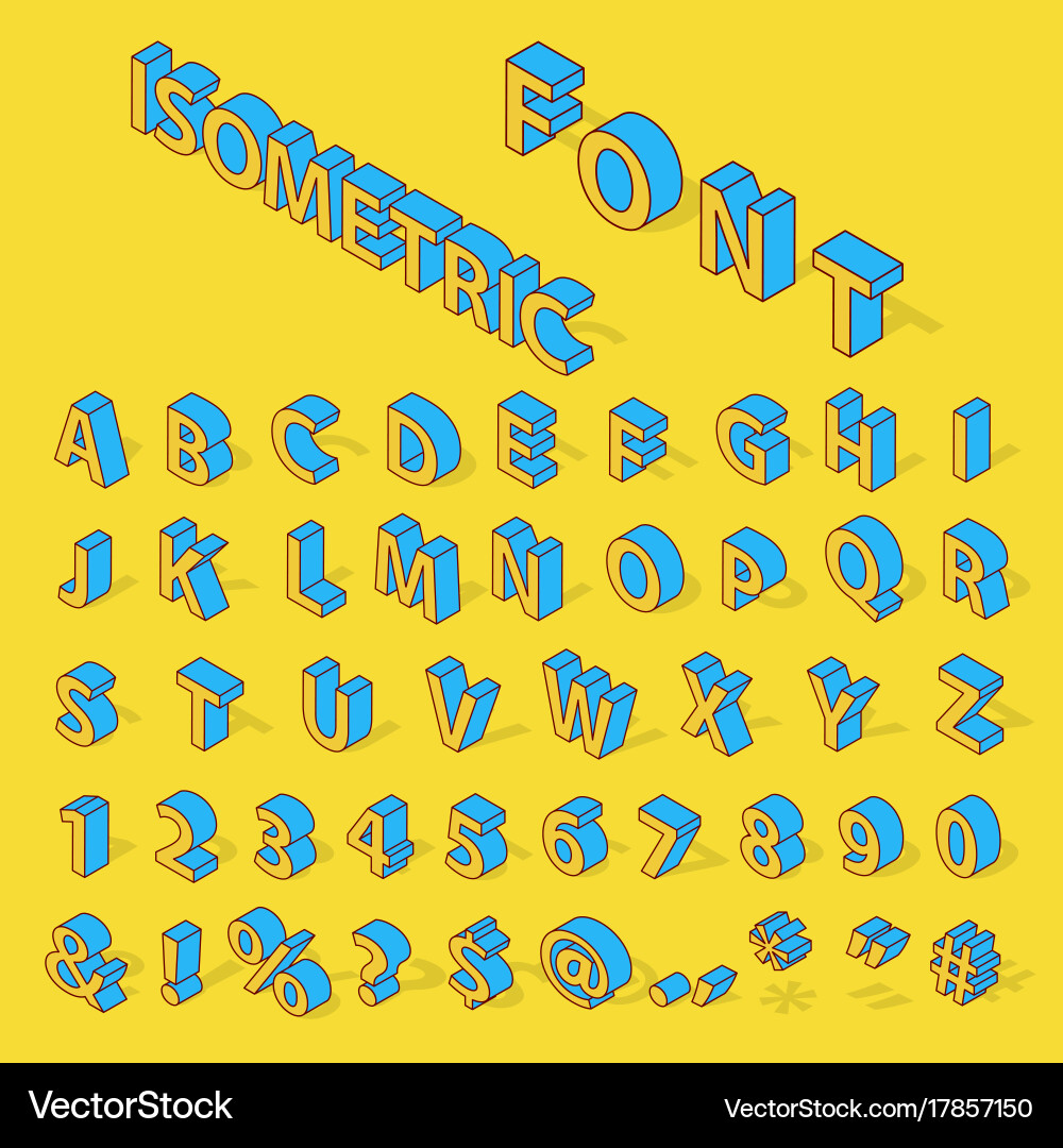 Isometric Alphabet Letter Art Royalty Free Vector Image