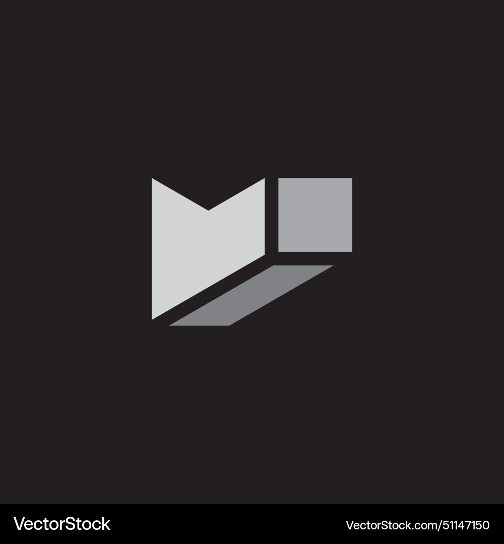 Letter m metal bar industrial simple logo Vector Image