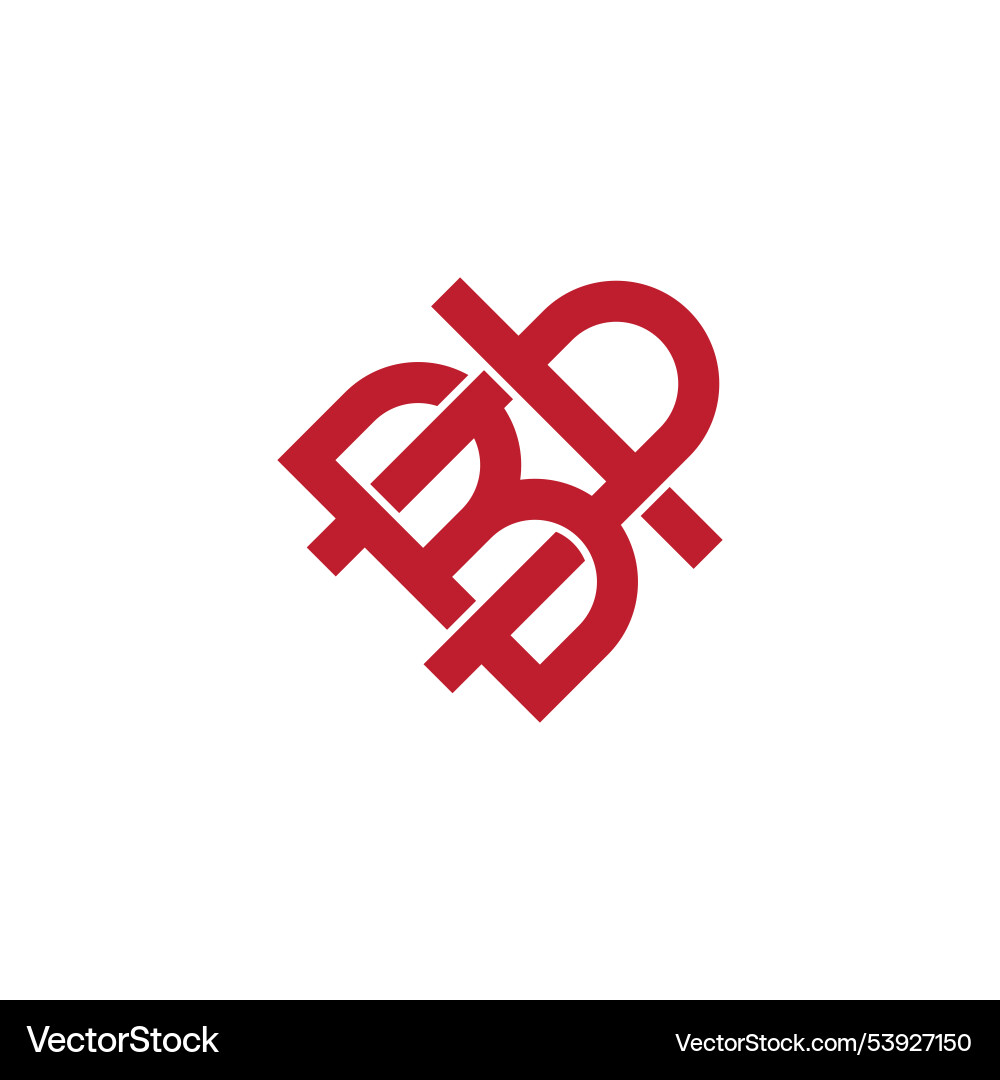 Letters ab red geometric lines logo Royalty Free Vector