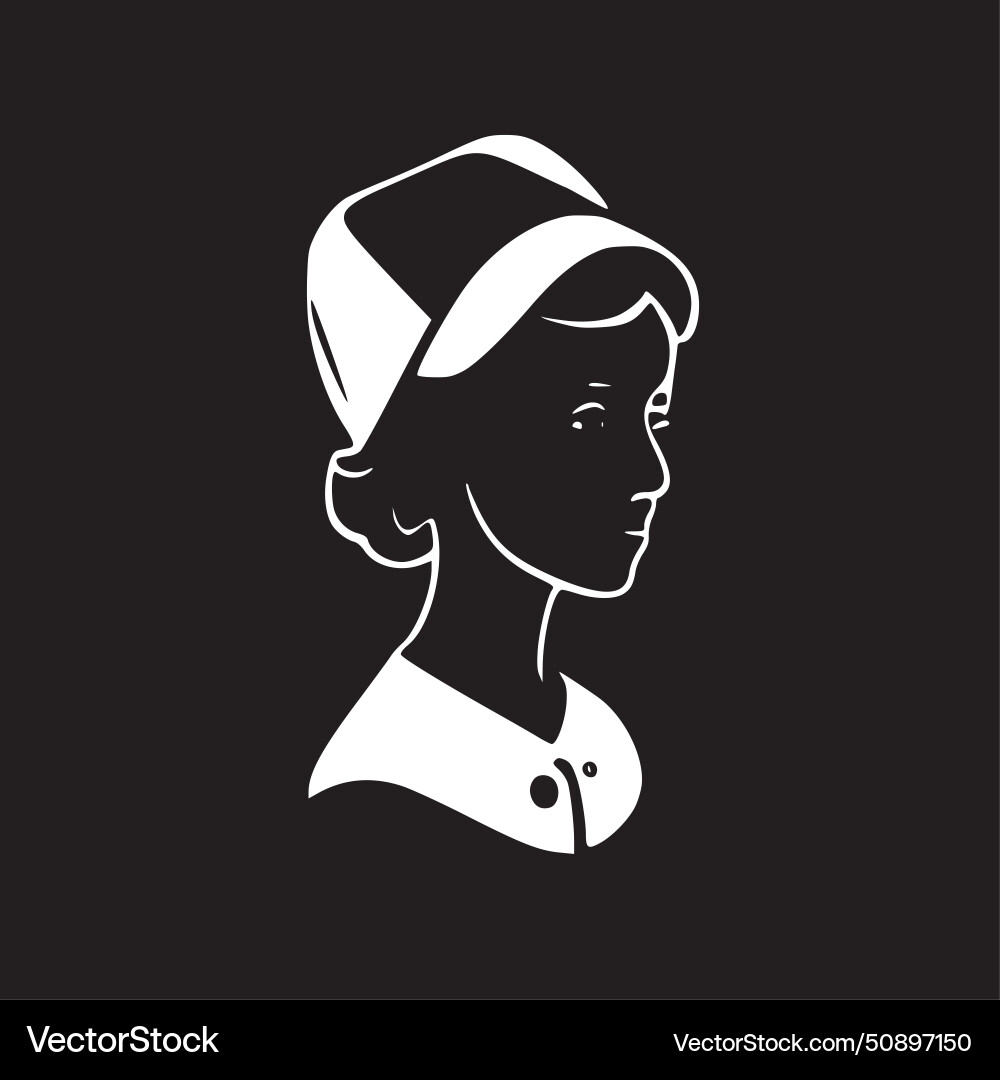 Nurse - minimalist and simple silhouette Vector Image
