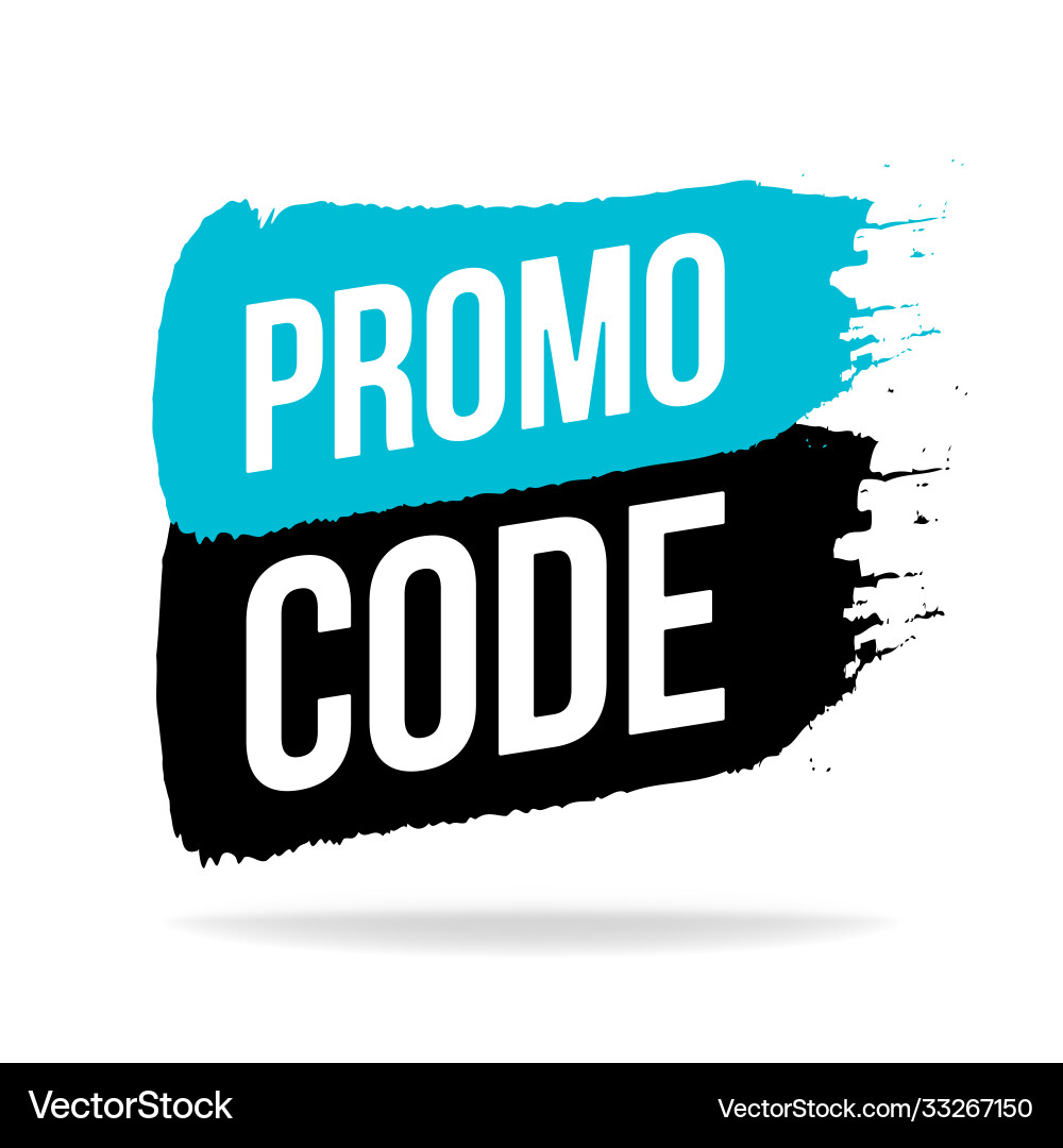 Promo code coupon icon emblem logo in brush Vector Image