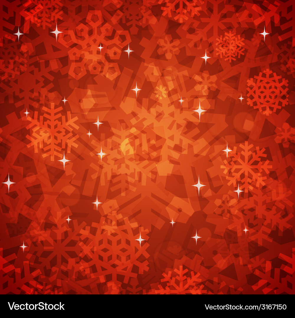 Shiny red snowflakes seamless pattern Royalty Free Vector