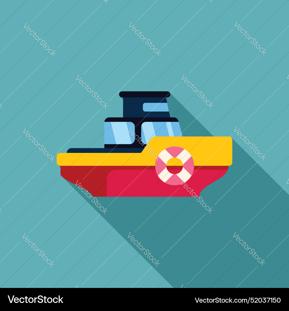 Small passenger boat sailing on turquoise water Vector Image