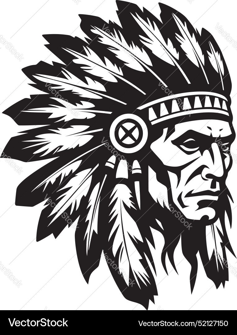 Tribal protector apache face brave warrior tribal Vector Image