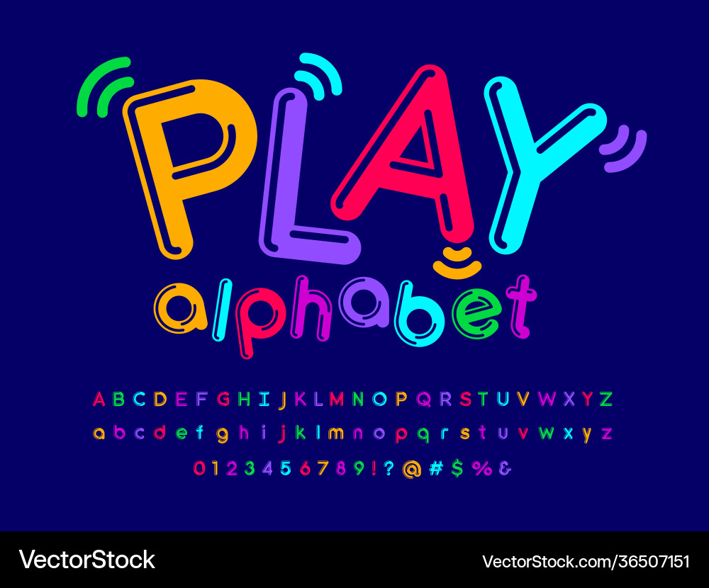 Colorful font Royalty Free Vector Image - VectorStock