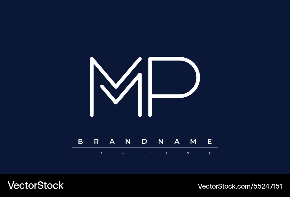Creative mp letter initial logo image Royalty Free Vector