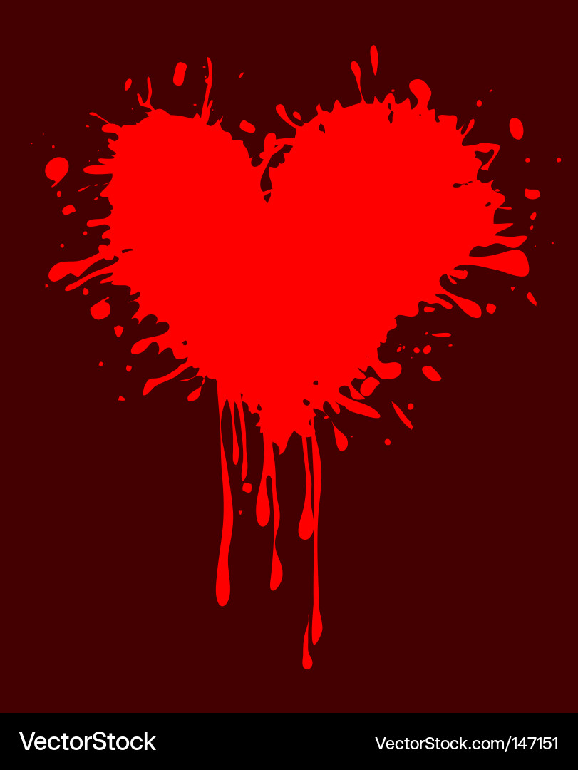 Crimson Heart Splatter Royalty Free Vector Image