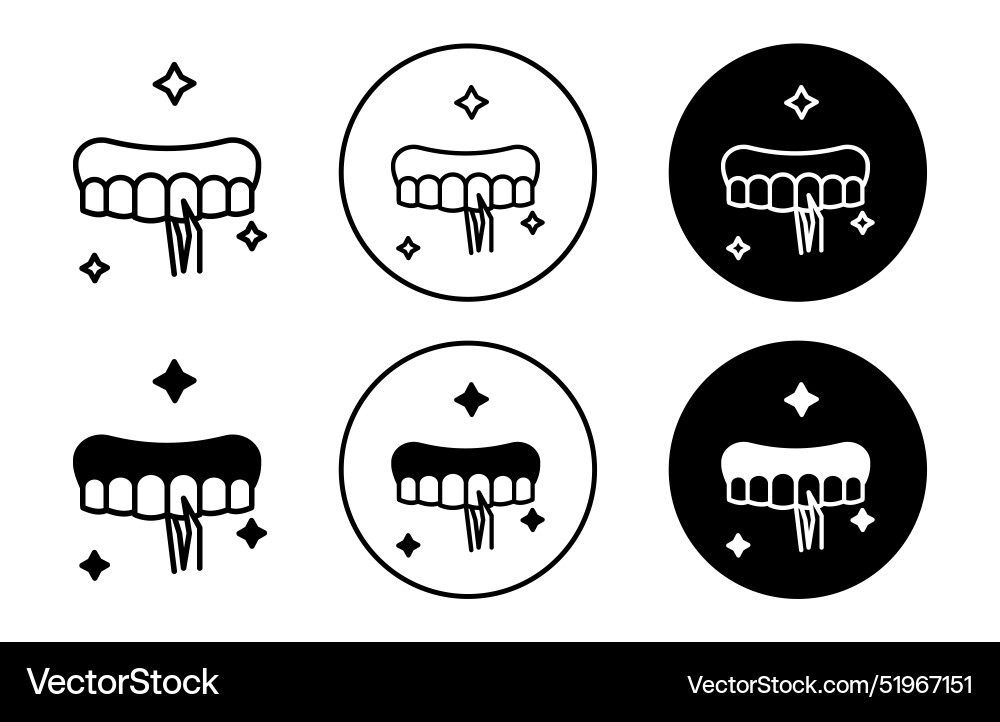 Dental veneer simple icon collection set on white Vector Image