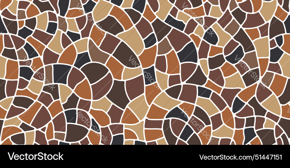 Mosaic stone tile pattern brown paving floor Vector Image