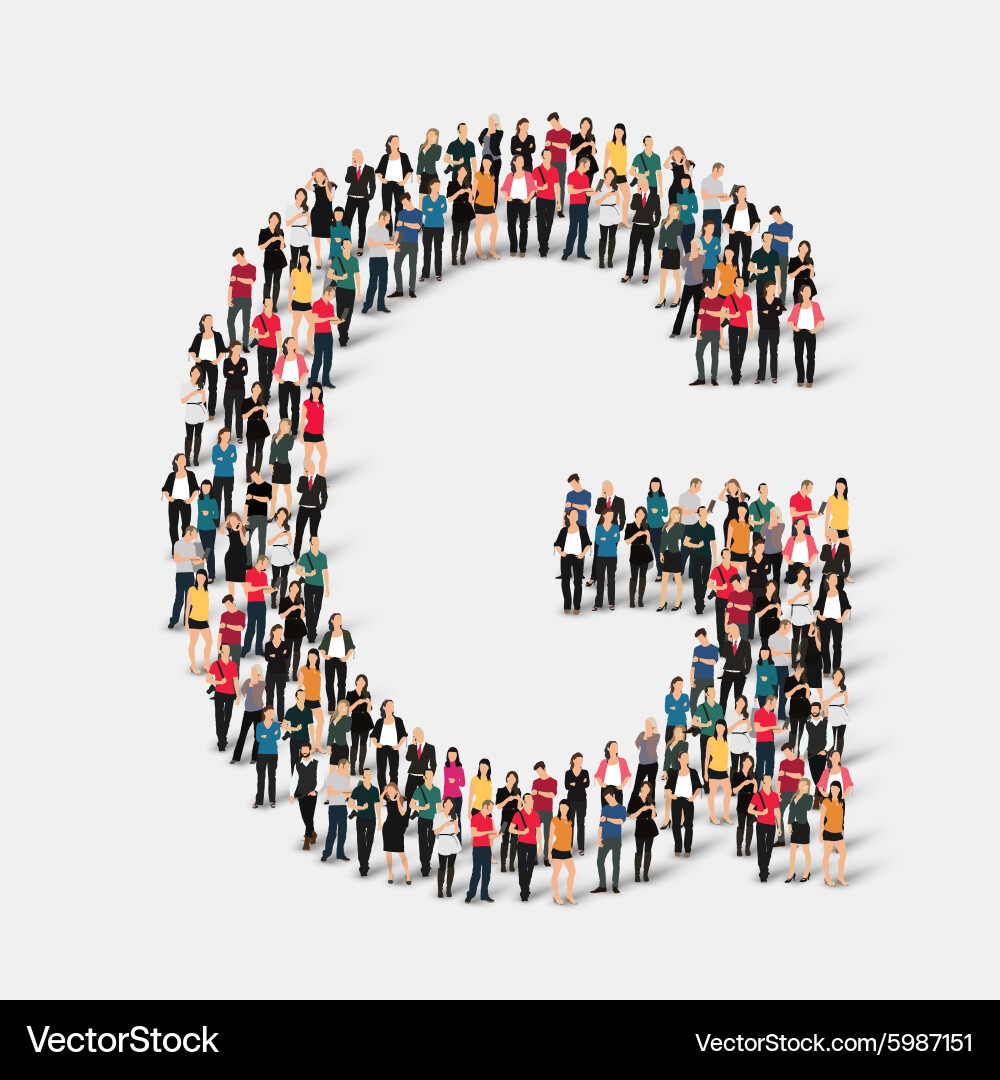 People Forming Letter Group Royalty Free Vector Image