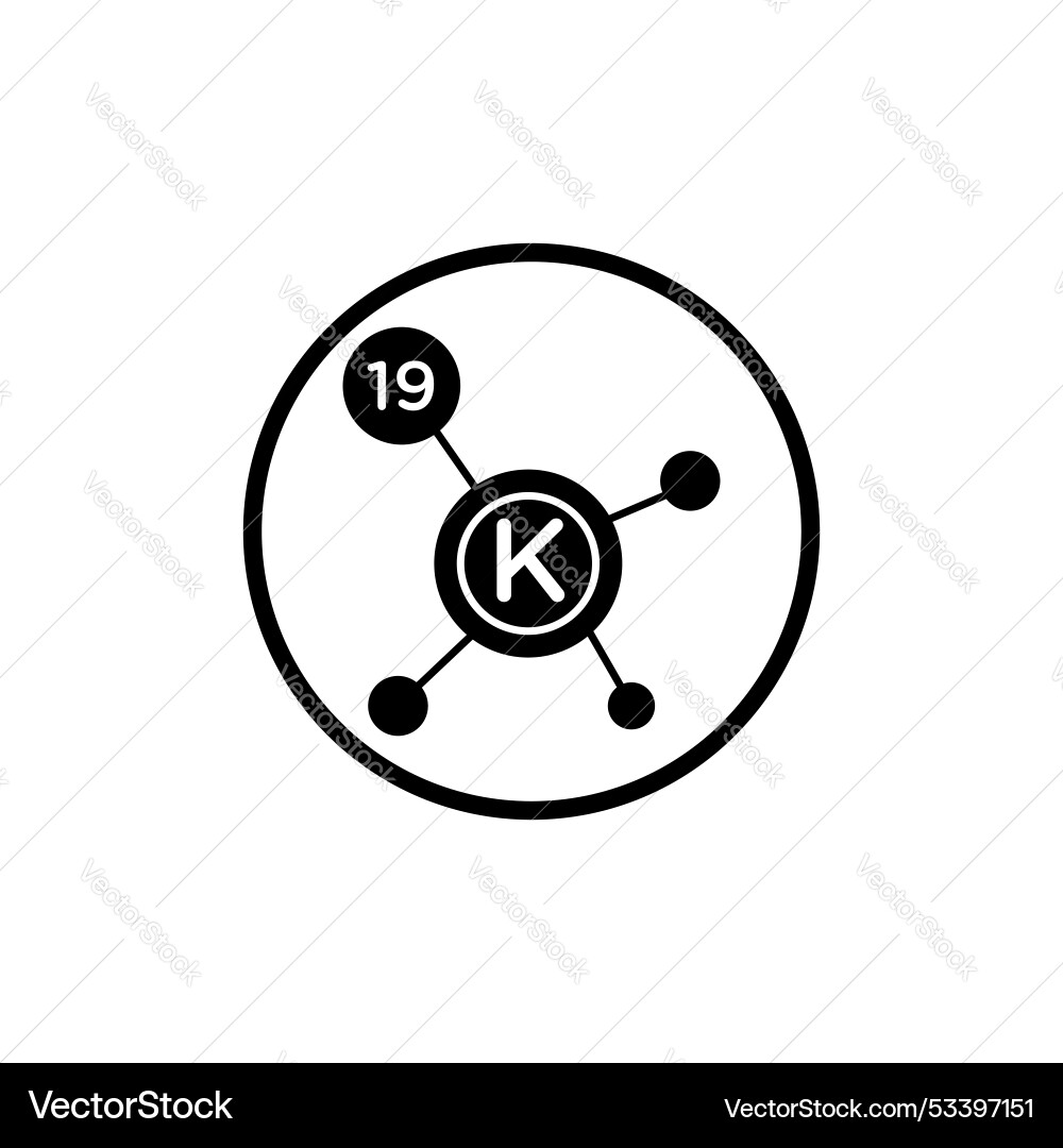 Potassium line icon isolated on white background Vector Image