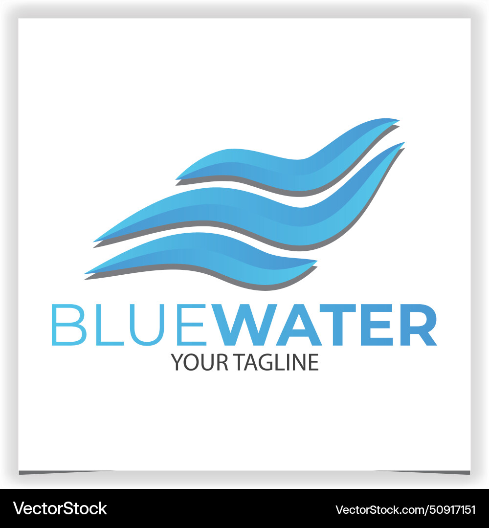 Wavy blue logo design template Royalty Free Vector Image