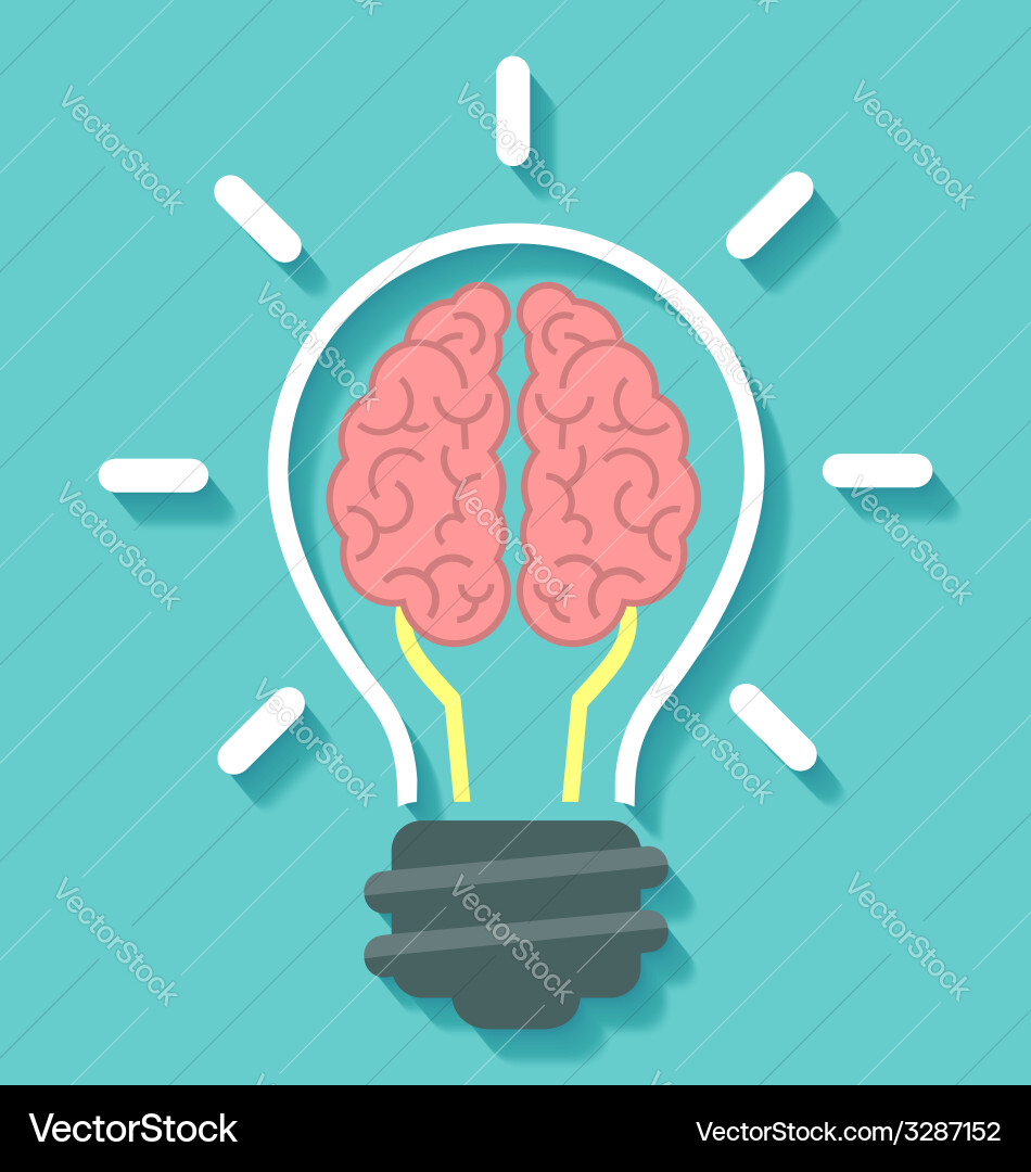 Brain and idea concept Royalty Free Vector Image