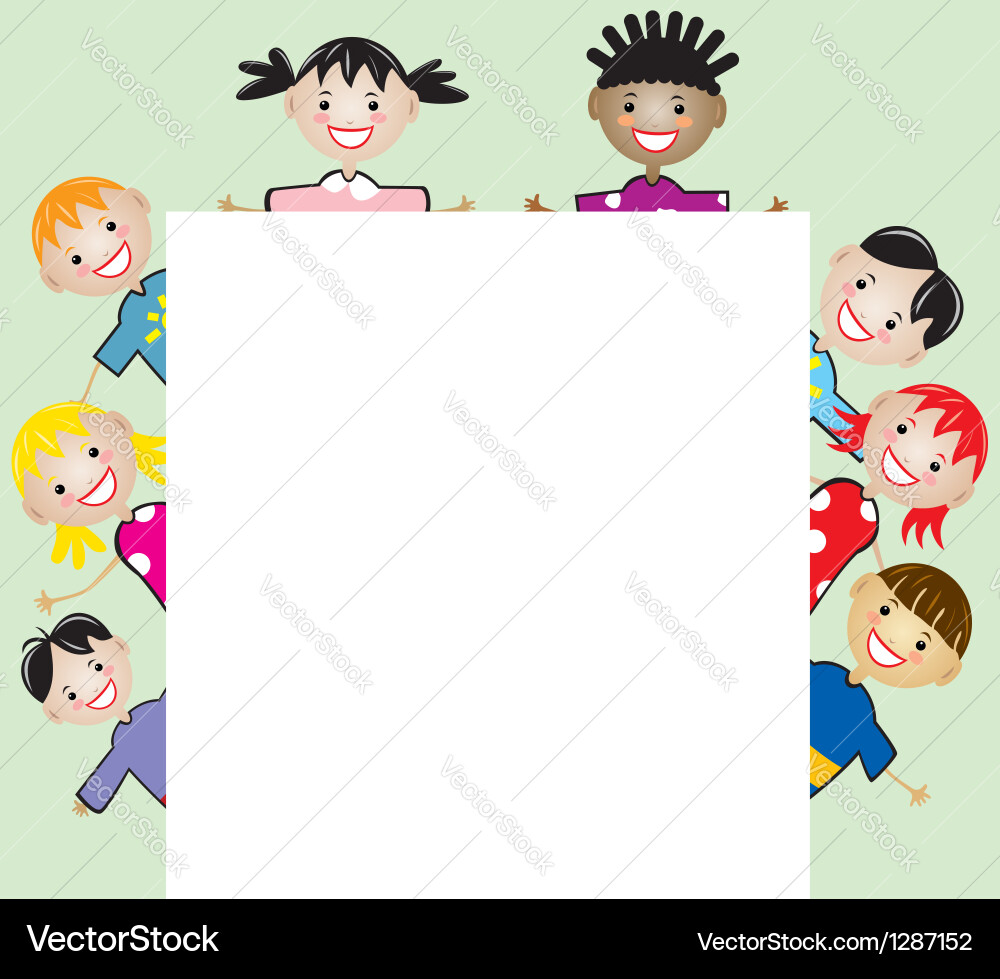 Children holding blank paper Royalty Free Vector Image