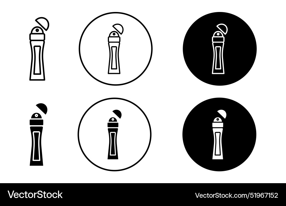 Deodorant symbol icon sign collection in white Vector Image