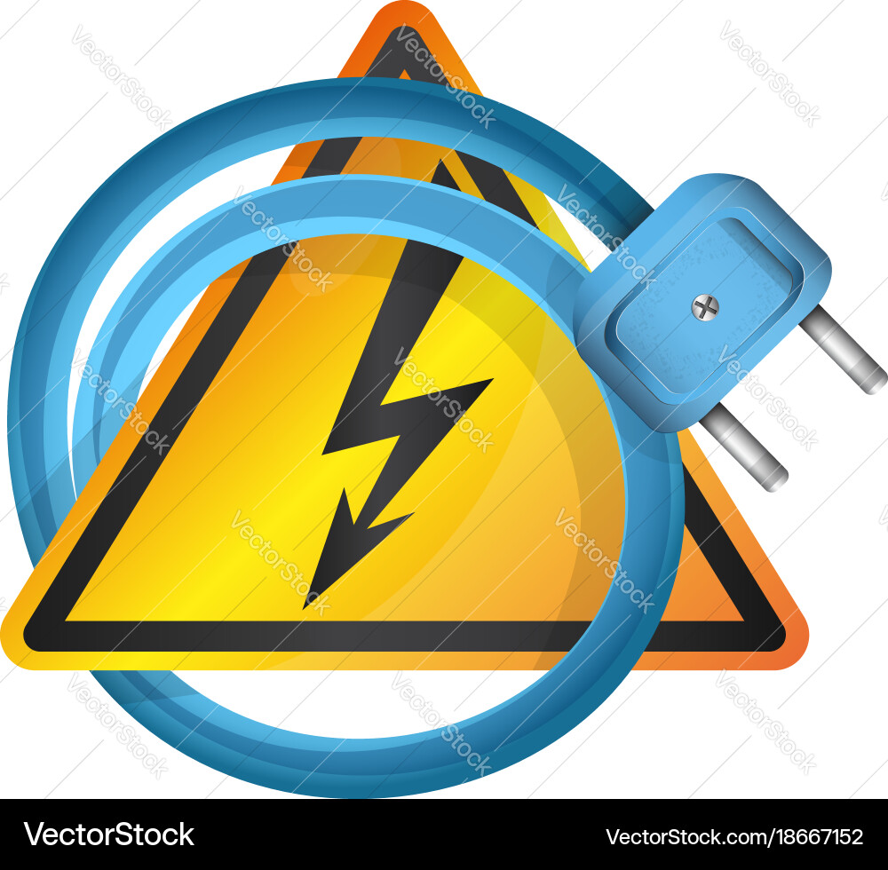Electrical plug and sign Royalty Free Vector Image