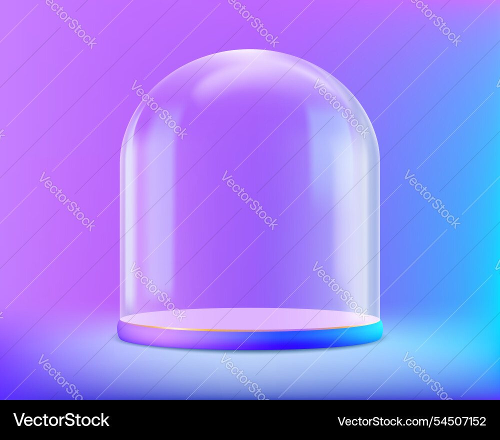 Empty stand with glass dome Royalty Free Vector Image
