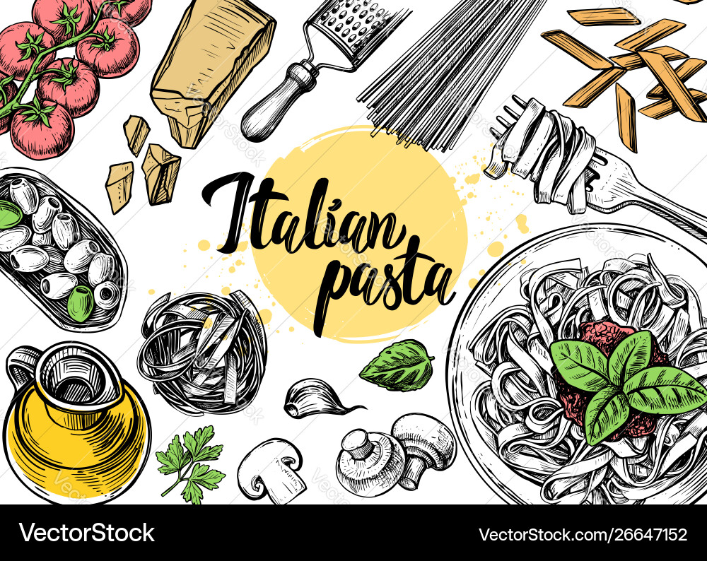 Hand drawn outline food Royalty Free Vector Image