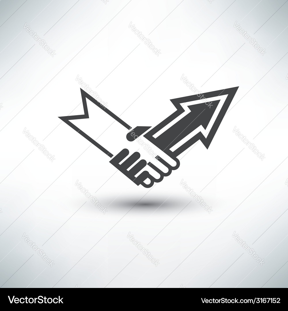 Handshake black Royalty Free Vector Image - VectorStock