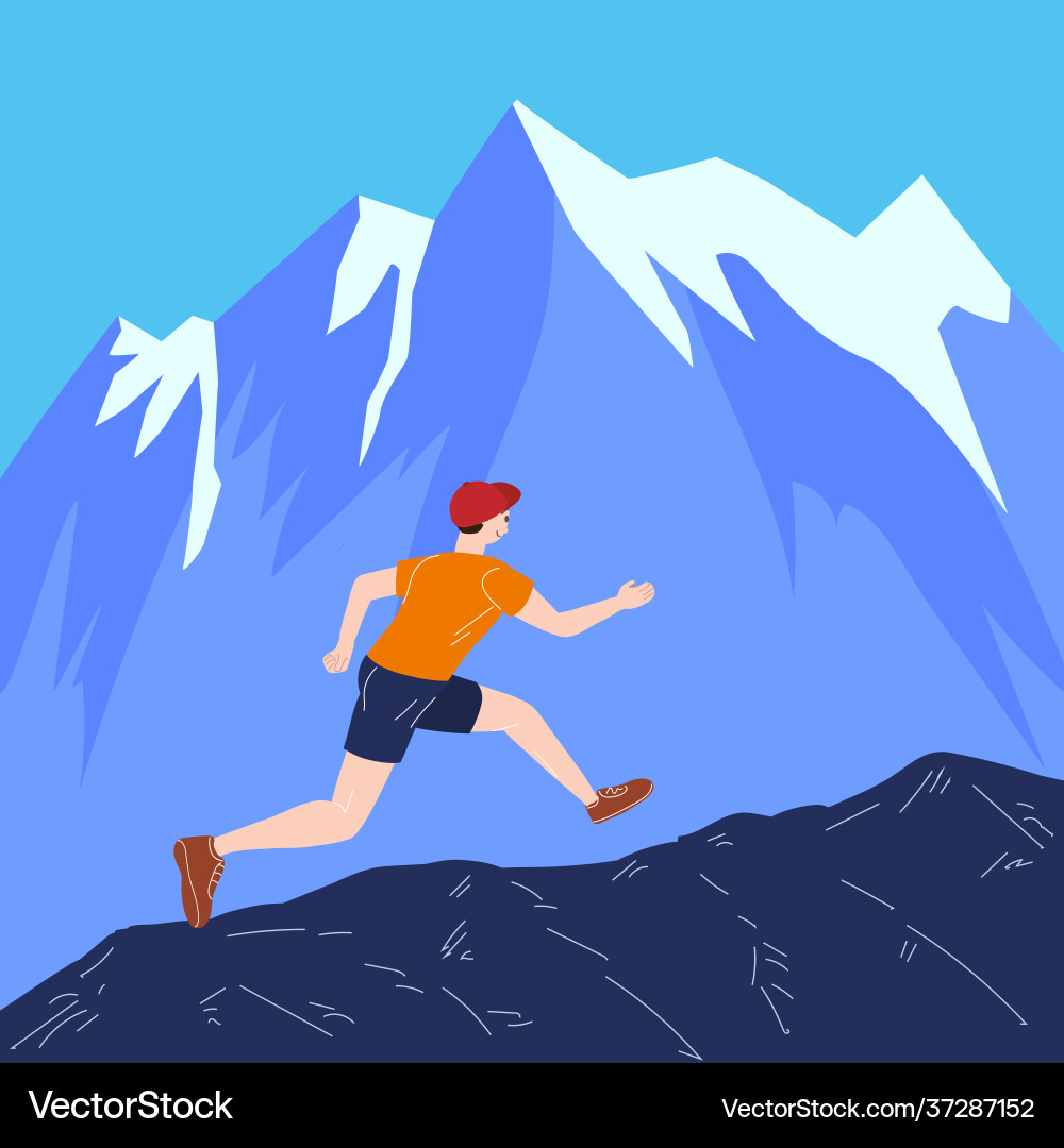 Mountain Trail Runner Royalty Free Vector Image