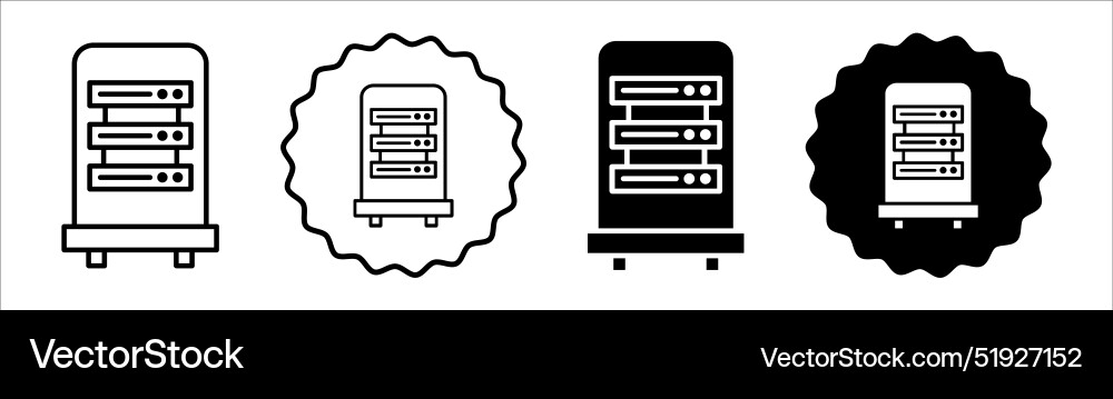 Server rack icon symbol set collection server Vector Image