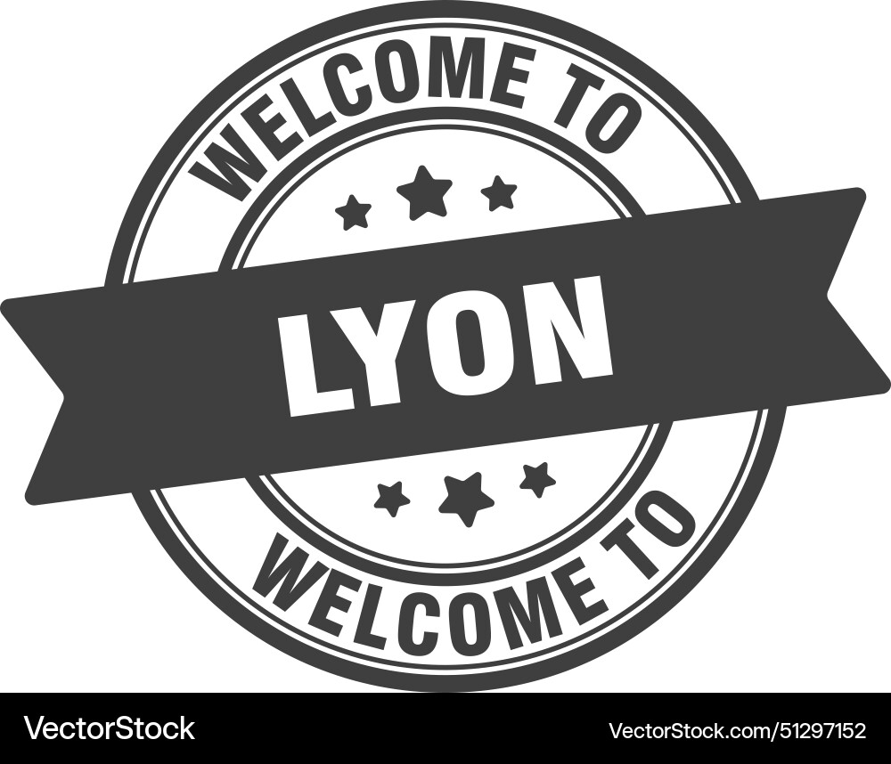 Welcome to lyon stamp round sign Royalty Free Vector Image
